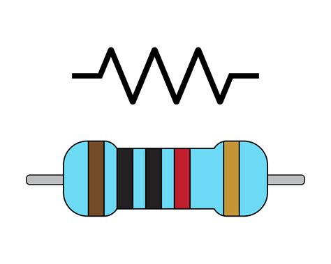 Metal Film Resistor And Symbol Electronic Component 25747524 Vector