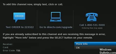 How To Repair DirecTV Error Code Channel Not Purchased Windows Bulletin