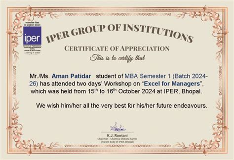 Aman Patidar On Linkedin Thrilled To Share That I Have Completed 2 Days Workshop On Excel For