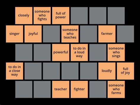 Developing Suffixes Ly Ful Er Matching Pairs
