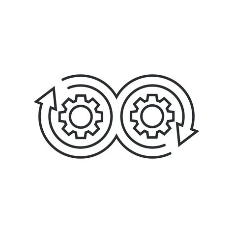 Development Icon In Flat Style Devops Vector Illustration On White Isolated Background Cog