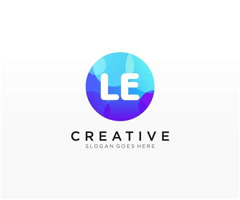 LE Initial Logo With Colorful Circle Template Vector 21936073 Vector