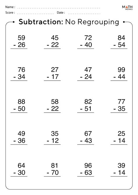 Subtraction Worksheets Math Monks Subtraction Worksheets Math Monks