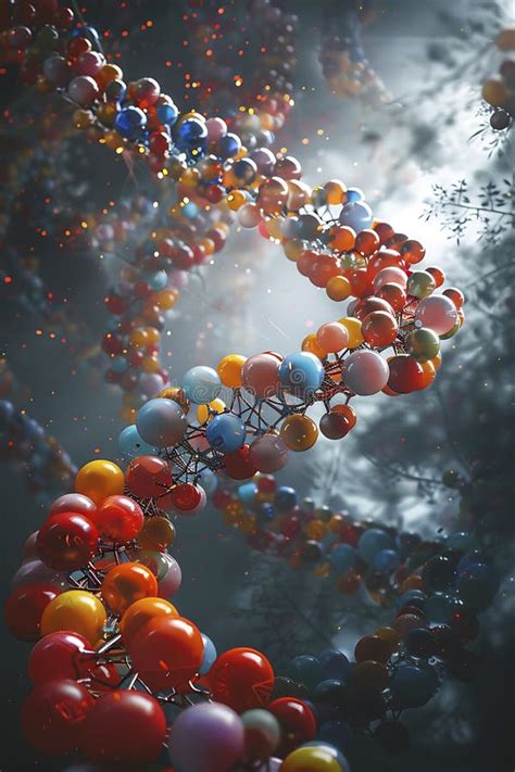 Intricate Helix Structure Of Dna Molecules Under Microscope Stock Image Image Of Science