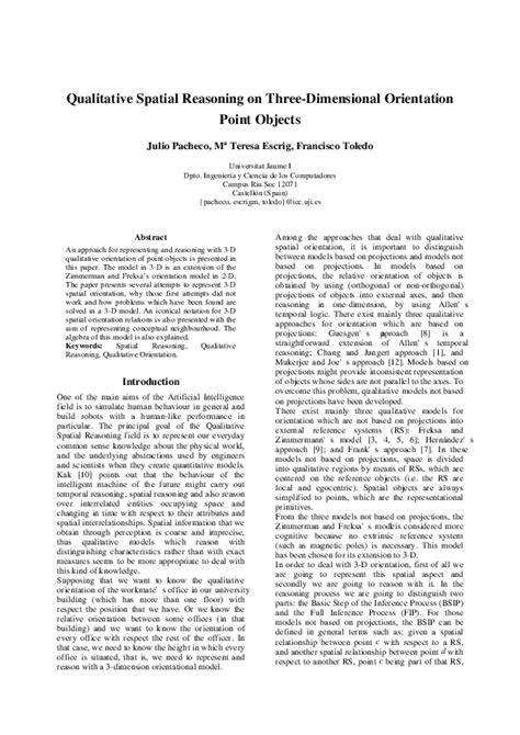 Pdf Qualitative Spatial Reasoning On Three Dimensional Orientation Point Objects