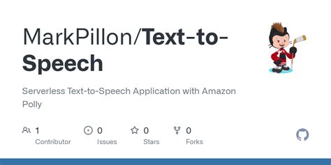 github markpillon text to speech serverless text to speech