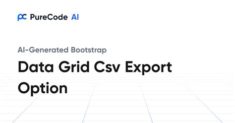 Bootstrap Data Grid Csv Export Option Purecode Solutions