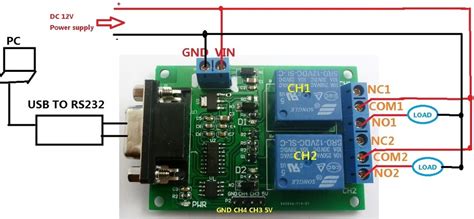 CH RS Relay For PC UART COM Serial Port