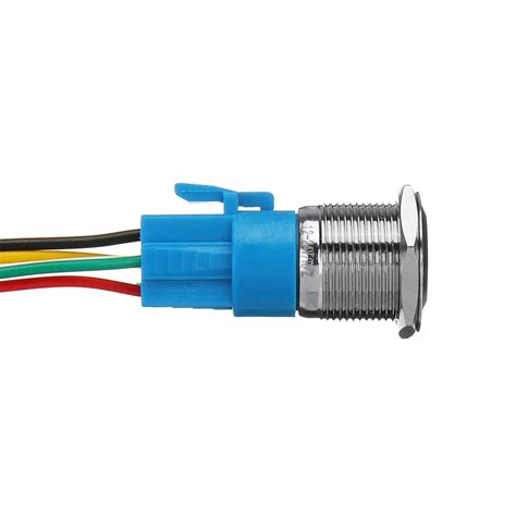 2 PCS 19mm 5Pin Metal Self Locking Switch 3V Red LED ON OFF Push Button Switch With Wire