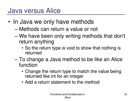 Ppt Functions And Conditionals In Alice Powerpoint Presentation Free