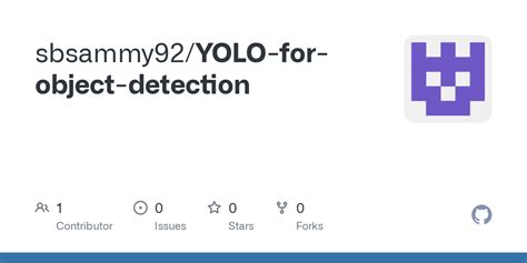 GitHub Sbsammy YOLO For Object Detection