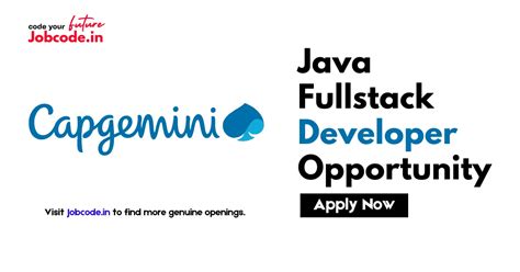 Exciting Career Opportunity Java Fullstack Developer With Angular At Capgemini Jobcode