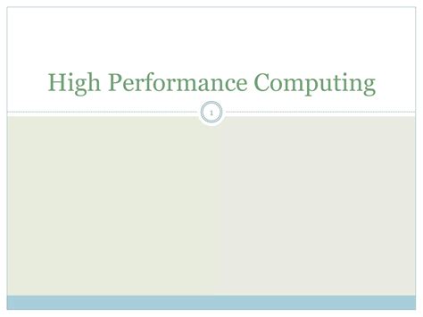 High Performance Computing Ppt