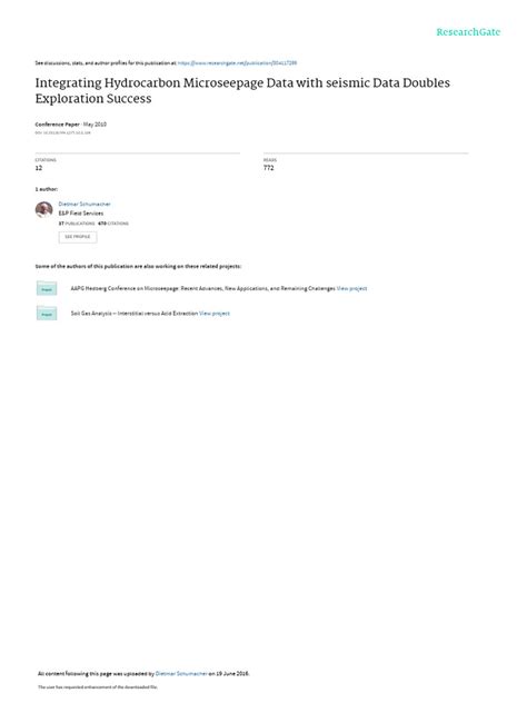 2010 Integrating Hydrocarbon Microseepage Data With Seismic Data Pdf