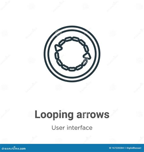 Looping Arrows Outline Vector Icon Thin Line Black Looping Arrows Icon Flat Vector Simple