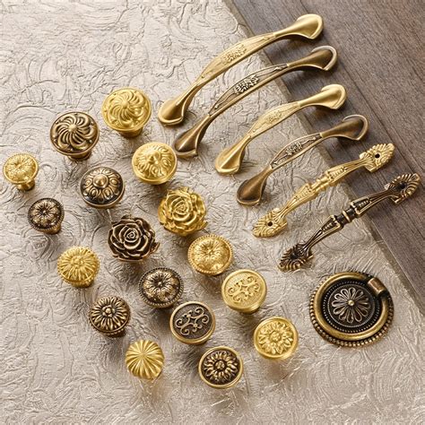 Round Brass Handle Gold Dresser Knob Drawer Cabinet Handles And Knobs