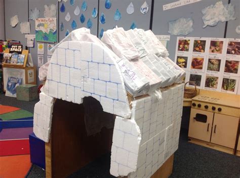 Igloo Made By Covering The Playhouse With Styrofoam Sheets And Cardboard Blocks That Were