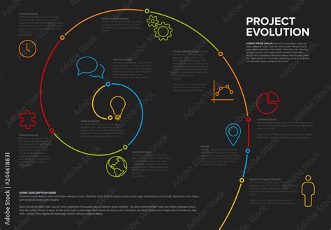 Colorful Spiral Timeline Infographic Layout Stock Template Adobe Stock