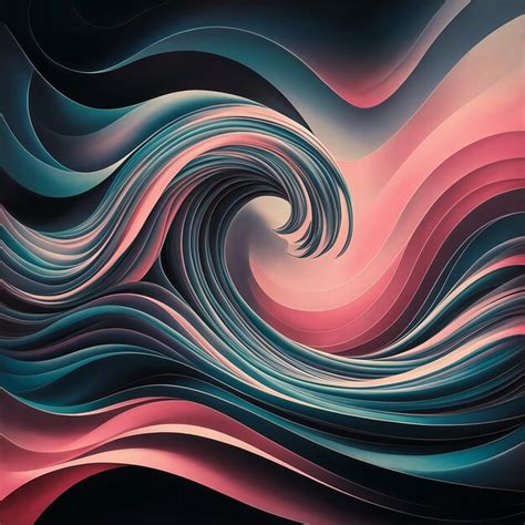 Premium Photo A Graceful Sine Wave Flowing Across The Canvas With Intricate Lines And Colors