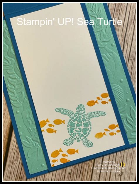Stampin Up Sea Turtle With Seashells 3d Embossing Folder Cindy Lee
