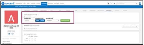 Set Up Company Document Types Table Editor Avionte Bold