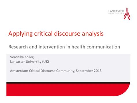 Pdf Applying Critical Discourse Analysis
