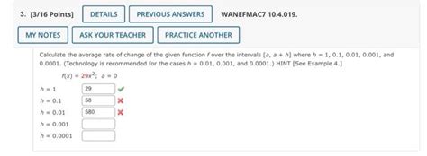 Solved Calculate The Average Rate Of Change Of The Given Chegg