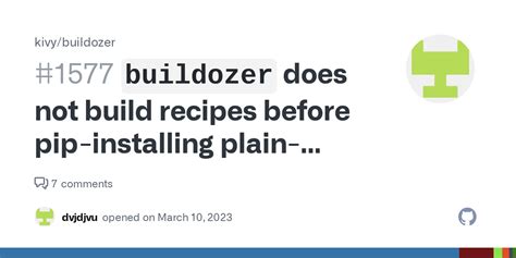 `buildozer` Does Not Build Recipes Before Pip Installing Plain Python