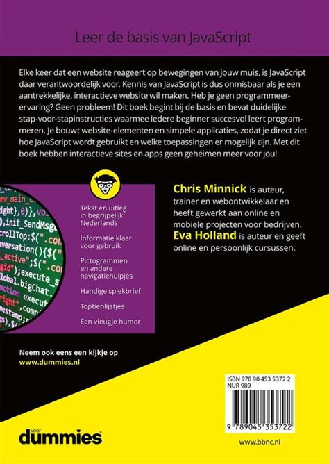 Voor Dummies Programmeren Met Javascript Voor Dummies Chris Minnick