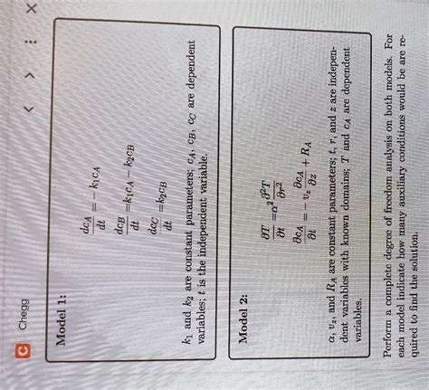 solved dtdca −k1cadtdcb k1ca−k2cbdtdcc k2cb k1 and k2 are