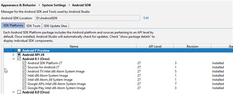 failed to find target with hash string android 27 stack overflow