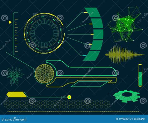 Futuristic Hud Interface Elements Vector Illustration Stock Vector