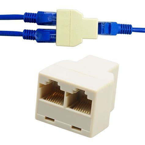 1 개몫 2 웨이 Lan 이더넷 코드 네트워크 케이블 Rj45 여성 분배기 커넥터 어댑터 뜨거운 판매플러그 And 커넥터