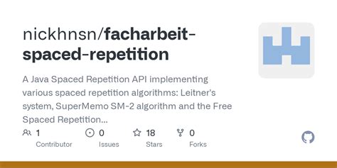 Github Nickhnsnfacharbeit Spaced Repetition A Java Spaced