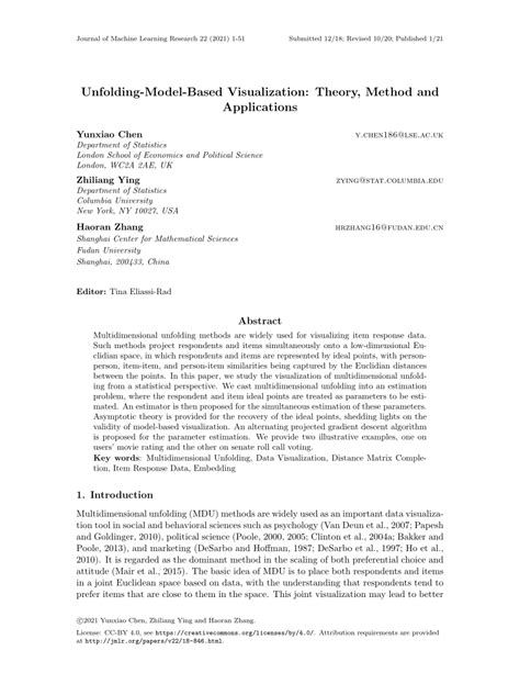 PDF Unfolding Model Based Visualization Theory Method And Applications