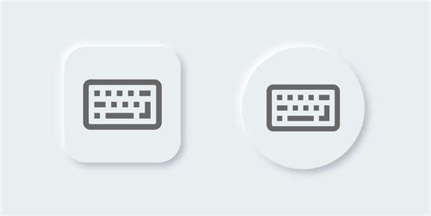 Keyboard Line Icon In Neomorphic Design Style Computer Button Signs Vector Illustration