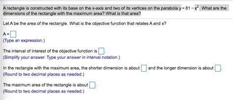 solved a rectangle is constructed with its base on the