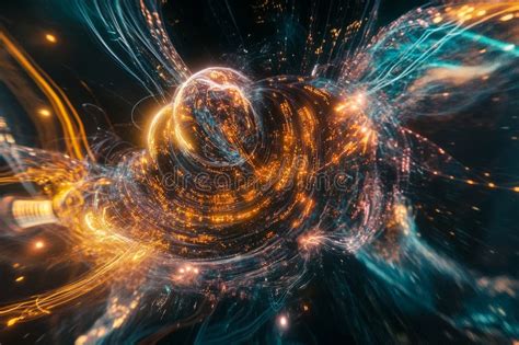 A Mesmerizing Futuristic Visualization Of Deep Machine Learning Featuring Glowing Ai Powered