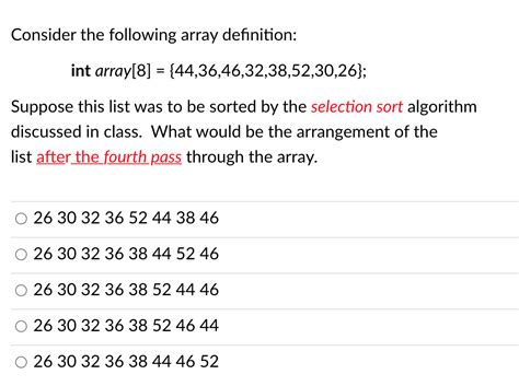 Solved Consider The Following Array Definition Int Array 8