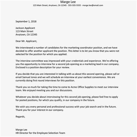 Hr Rejection Letter Template Pdf Template