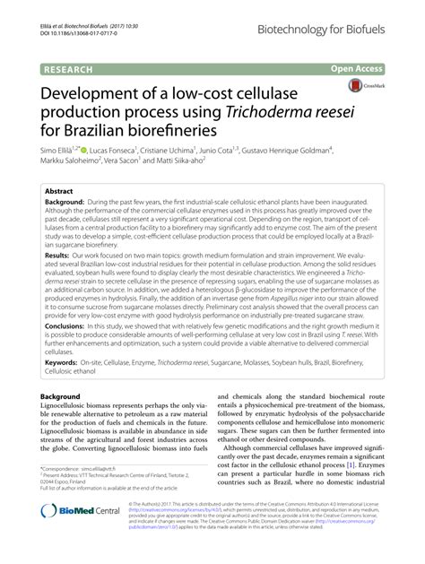 Pdf Development Of A Low Cost Cellulase Production Process Using