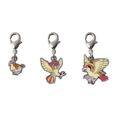 Metal Keychains Set 016・017・018 Pokémon National Pokédex Meccha Japan