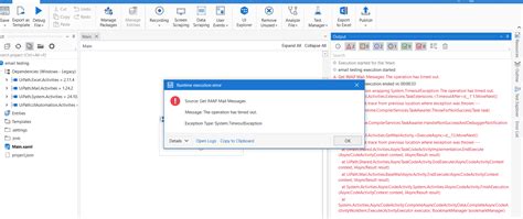 Operation Time Out Error While Reading In Mail Activities Uipath