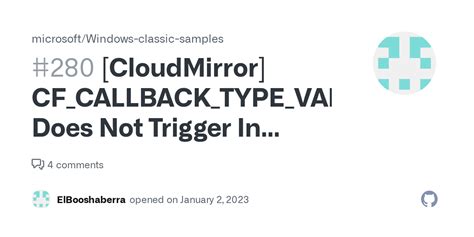 Cloudmirror Cfcallbacktypevalidatedata Does Not Trigger In