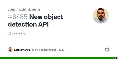 new object detection api · issue 6485 · dotnet machinelearning · github