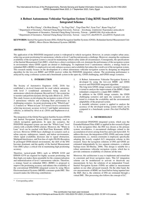 Pdf A Robust Autonomous Vehicular Navigation System Using Rimu Based