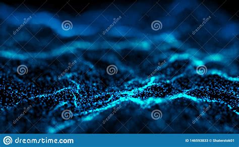 Wave Of Particles Abstract Particle Data Visualization Abstract Digital Background 4k