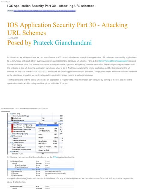 Ios Application Security Part 30 Attacking Url Schemes Pdf Whats
