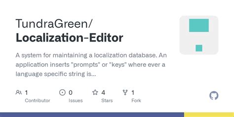 Github Tundragreenlocalization Editor A System For Maintaining A