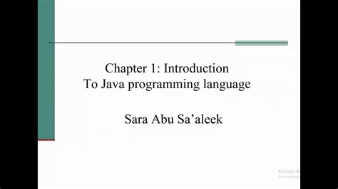 Introductionto Java Programming Language Youtube